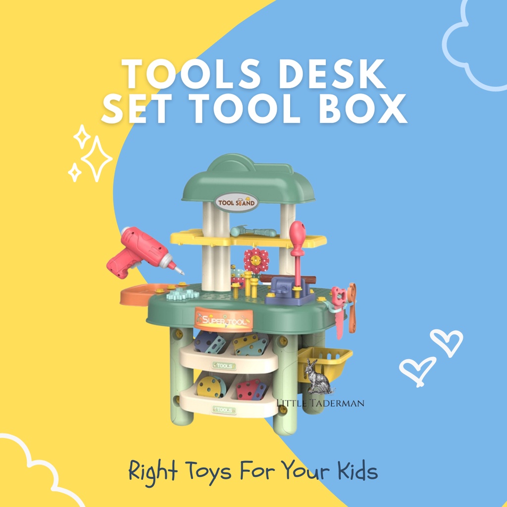 Jual Tools Desk Set Tool Box Meja Perkakas Obeng Sekrup Plastic Toys ...