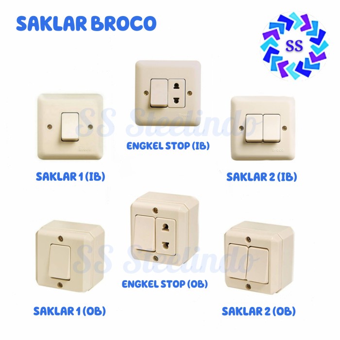 Jual SAKLAR KONTAK BROCO ENGKEL-DOUBLE INBOW-OUTBOW | Shopee Indonesia