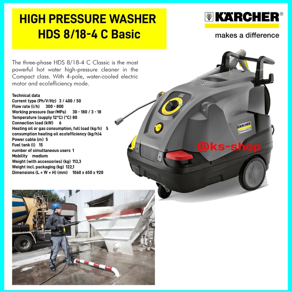 Jual Karcher Professional HDS 8/18-4 C Basic | Compact Class | Karcher Hot Water High Pressure ...