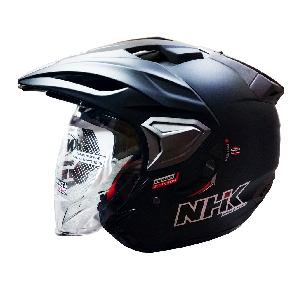 Jual HELM NHK PREDATOR CRYPTON SOLID ANTI THEFT DOUBLE VISOR ORIGINAL ...