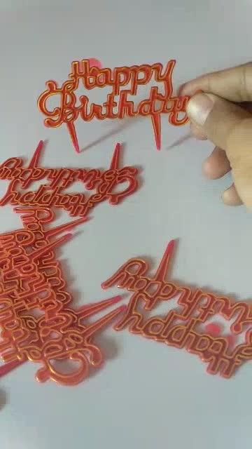 Jual Toper happy birthday topper cake Toper HBD Toper kue warna merah ...