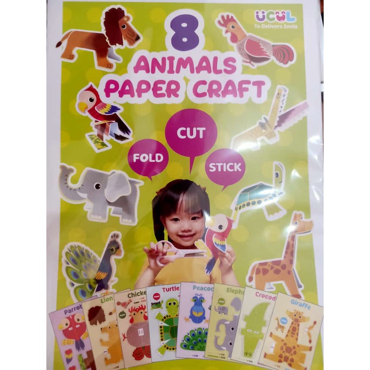 Jual DIY PAPER CRAFT ANIMALS ISI 8 KARAKTER / Animal Paper Craft 3D ...
