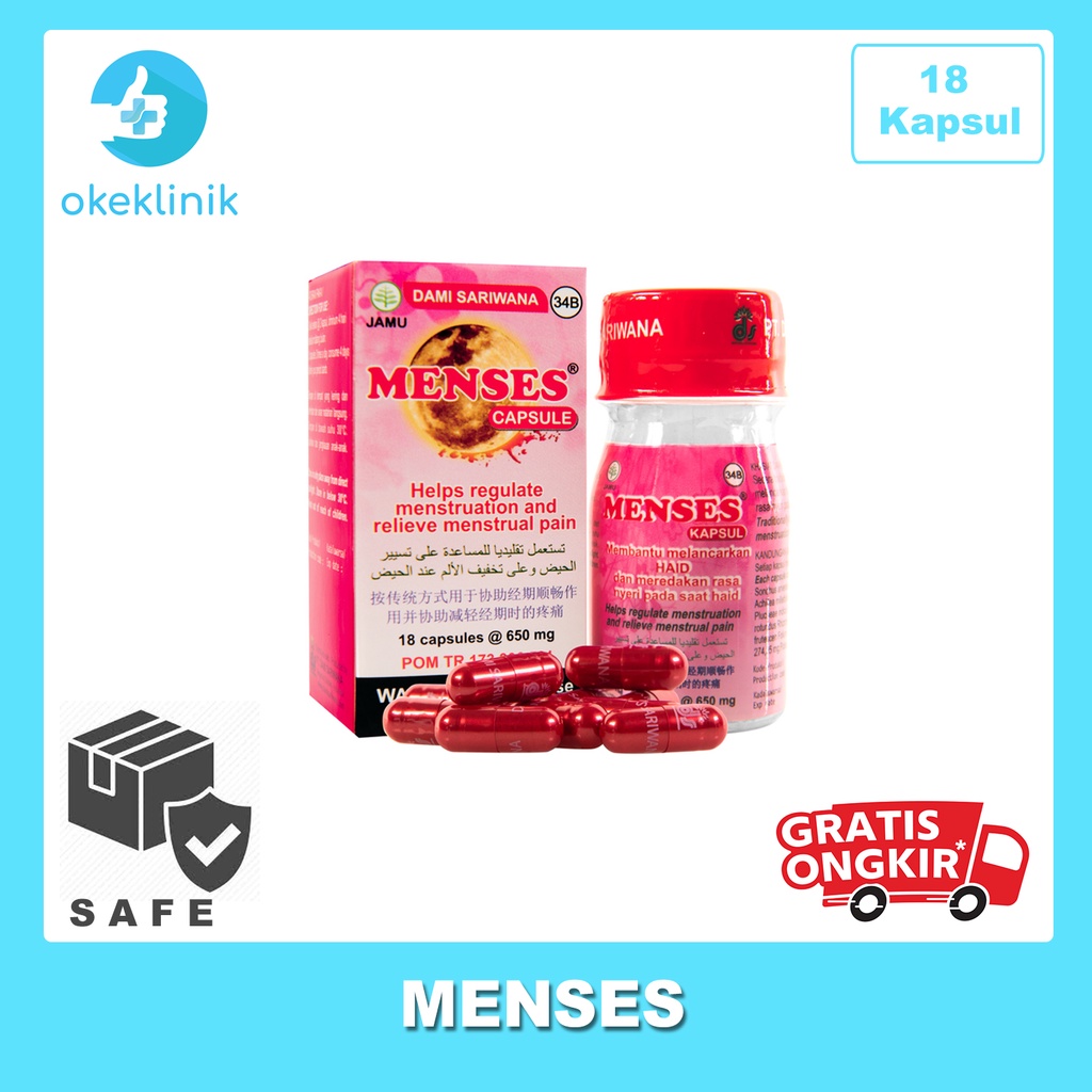 Jual MENSES 18 Kapsul Melancarkan dan Meredakan Nyeri Haid | Shopee ...