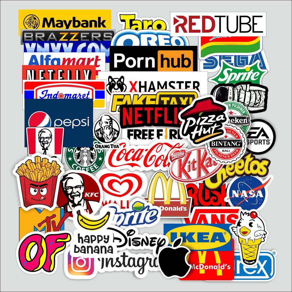 Jual Stiker brand paket isi 30 pcs Sticker Graftac Waterproof distro ...