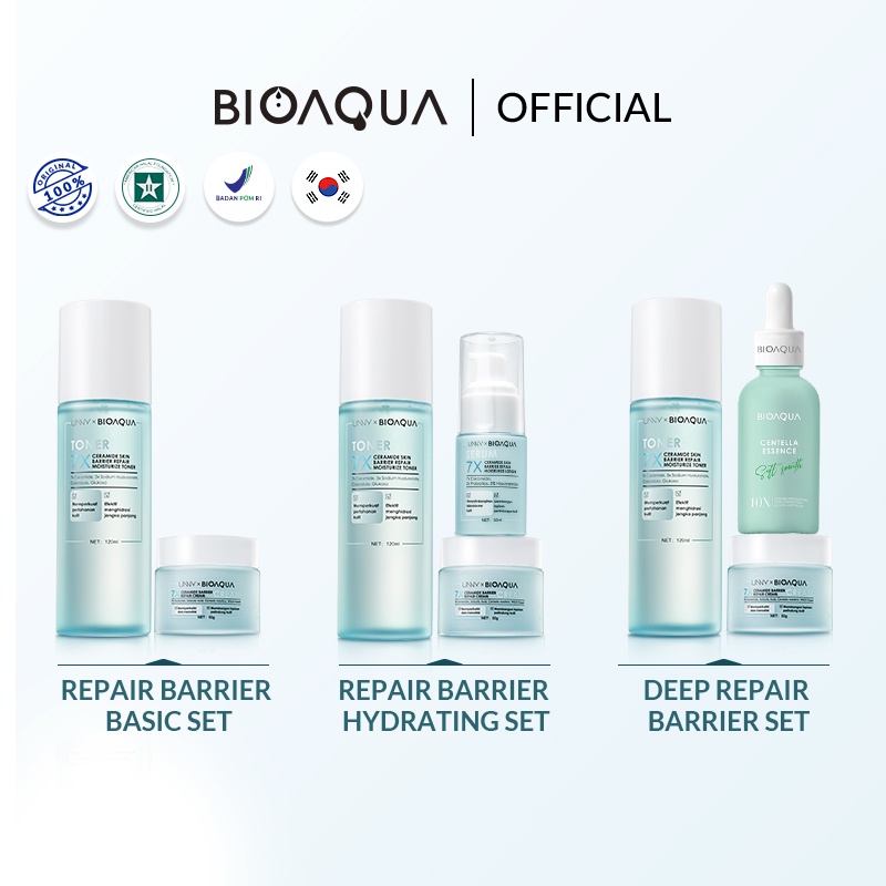 BIOAQUA 7X Ceramide Skin Barrier Repair Moisturizer Set Paket Skincare ...