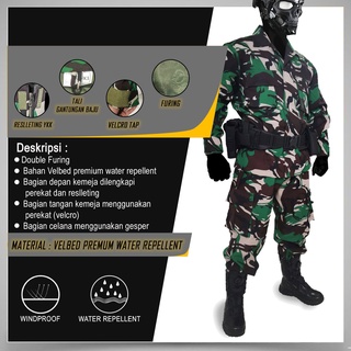 Jual seragam pdl TNI bahan velbed premium tebal original / seragam ...