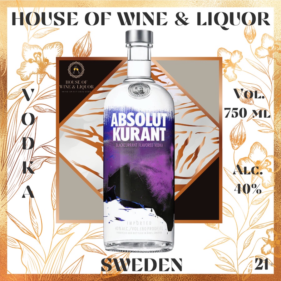 Jual Absolut Kurant Vodka 750 ML Vodka rasa Blueberry | Shopee Indonesia