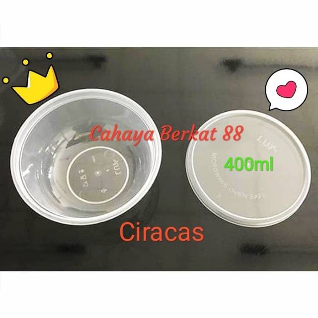 Jual thinwall bulat plastik 400 ml mangkok tupperware container puding ...