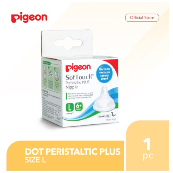 Jual Pigeon Dot Bayi Peristaltic Plus Isi 1 Size L Anti Kolik Nipple ...