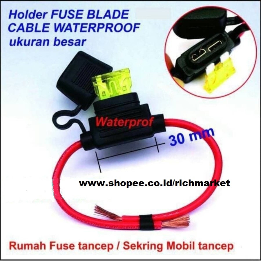 Jual Fuse Holder/ Rumah Fuse Blade Tancap Besar WATERPROOF / Fuze box ...