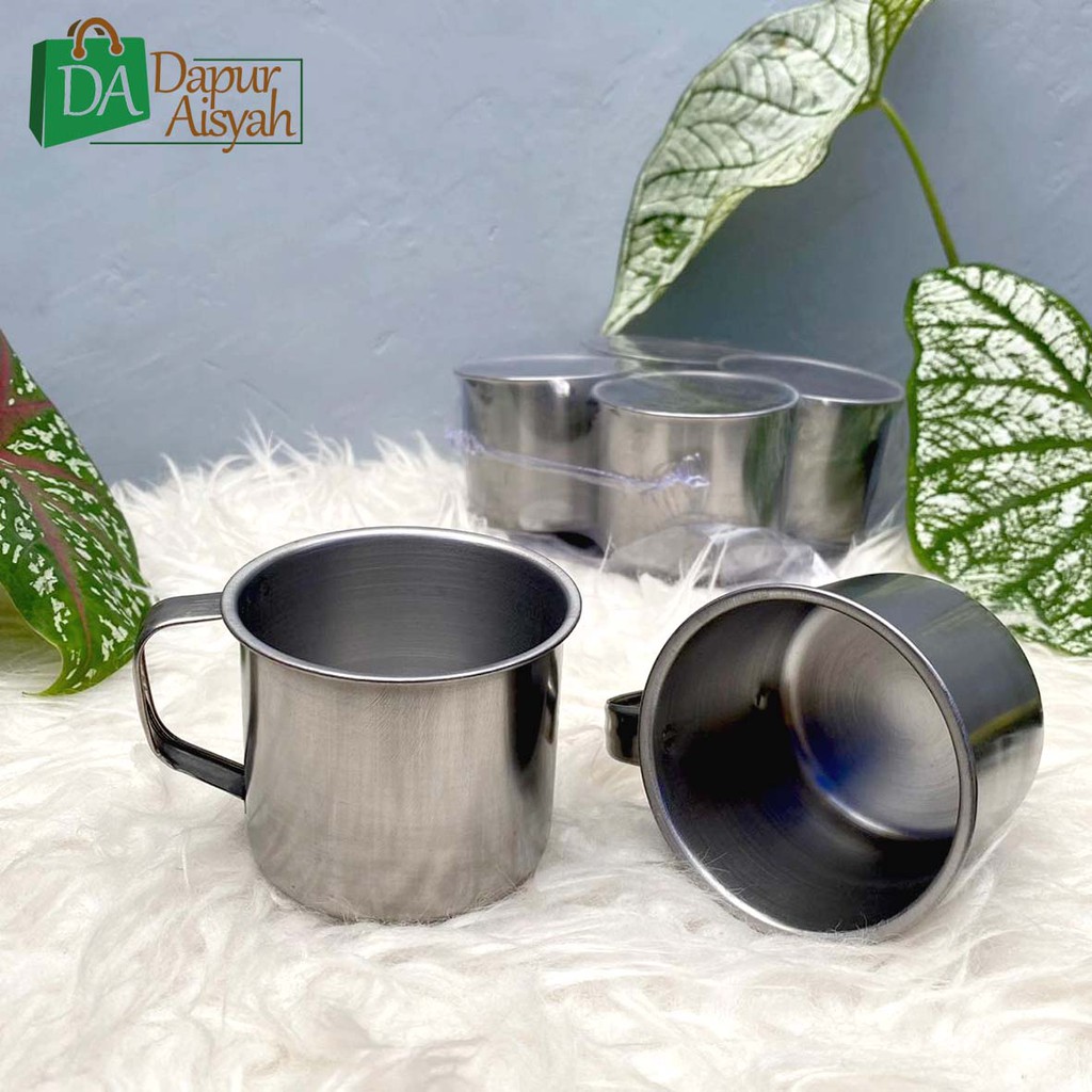 Jual Gelas Cangkir Stainless Kecil Ukuran 6 Cm - 1 Set (10 Pcs ...