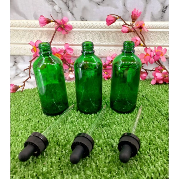 Jual Botol pipet kaca 100ml warna hijau dan 20ml warna coklat | Shopee ...