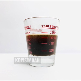 Jual Gelas Ukur Espresso Coffee ROUND Glass Sloki 30 ml Server Seduhan ...