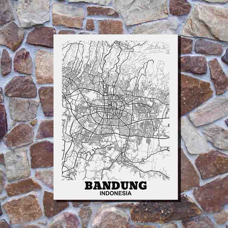 Jual Peta Map Kota Bandung Poster - Hiasan Dinding - Bisa Custom Kotamu ...