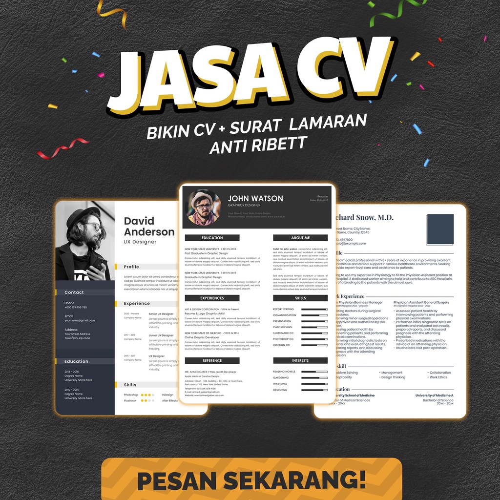 Jual Jasa pembuatan CV l Jasa Dsain CV Profesional ATS & CREATIVE ...