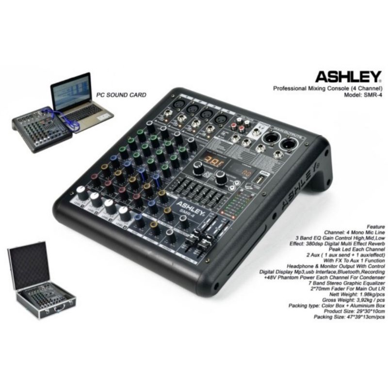 Jual Mixer Ashley SMR 4, 4 Channel Bluetooth Recording Original ...
