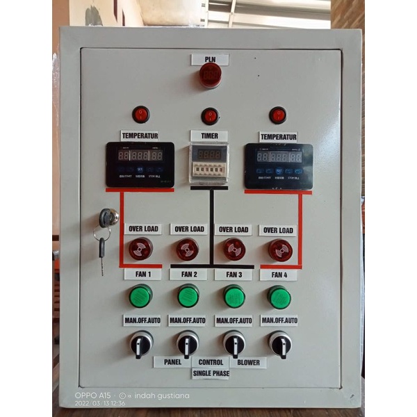 Jual panel blower kandang ayam,4 blower 1 phase,isi merek Schneider ...