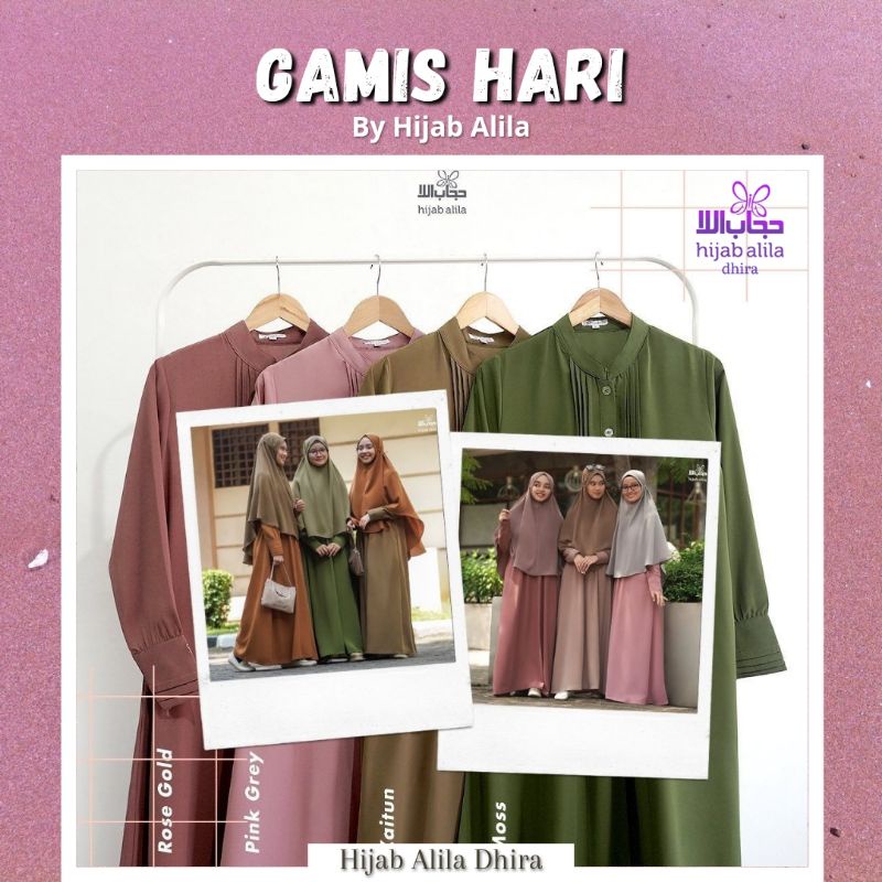 Jual GAMIS HARI HIJAB ALILA | GAMIS POLOS DENGAN RESLETING DI BAGIAN ...