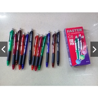 Jual Pulpen Hitam Extra Fine Ballpoint Pen - Faster C6 Indonesia|Shopee ...