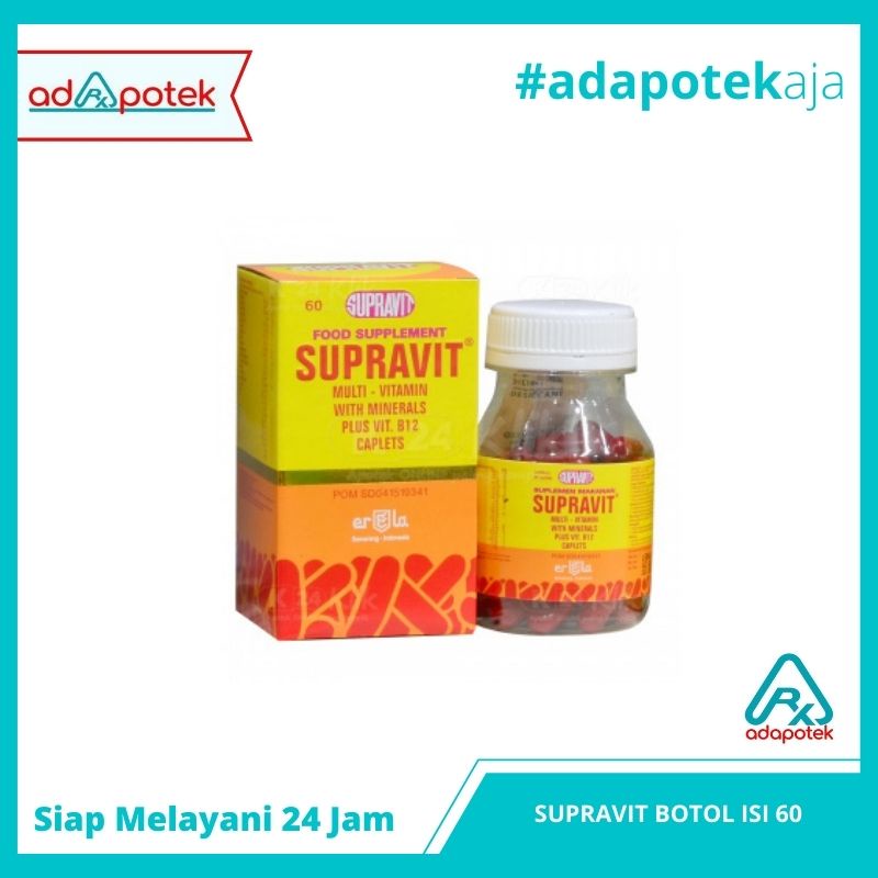 Jual SUPRAVIT MULTIVITAMIN BOTOL 60 KAPLET | Shopee Indonesia