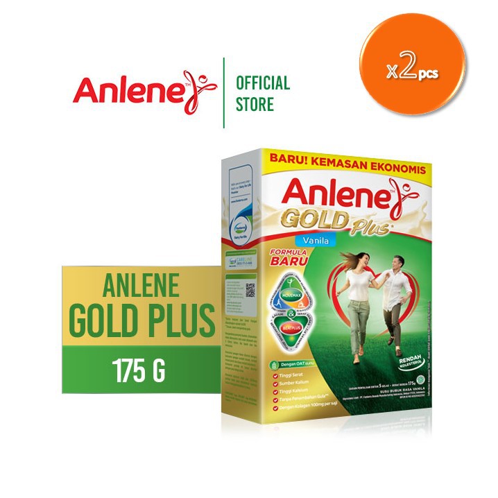 Jual Anlene Gold Plus Vanilla 175gr x 2pcs - Susu Bubuk - Nutrisi ...