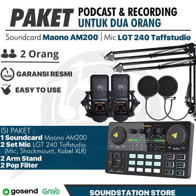 Jual Paket Podcast Recording 2 Orang Maonocaster Maono AM200 + 2 Mic ...