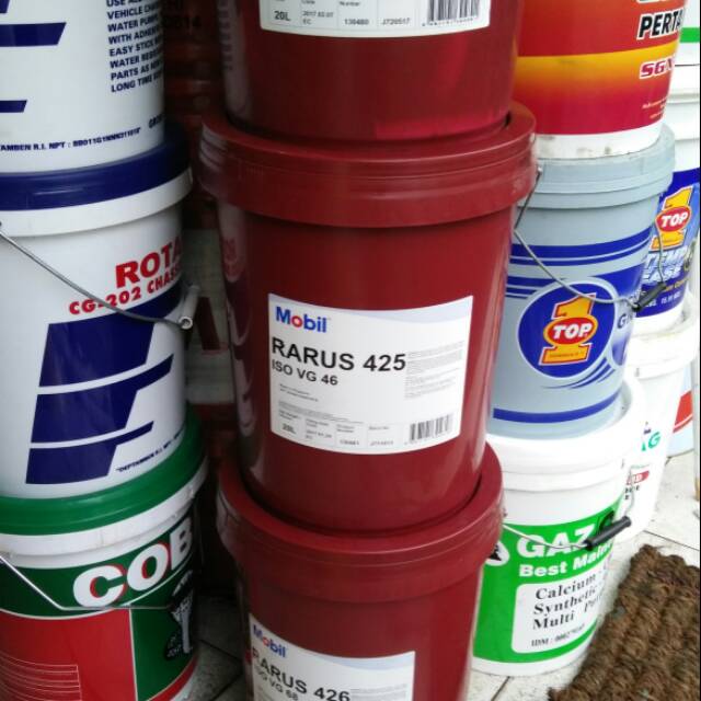 Jual Oli Kompresor Screw Rotary Udara Compressor oil MOBIL RARUS 424 ...