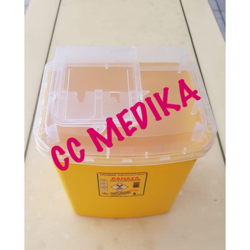 Jual Kotak kontainer jarum Safety box 5 liter Indonesia|Shopee Indonesia