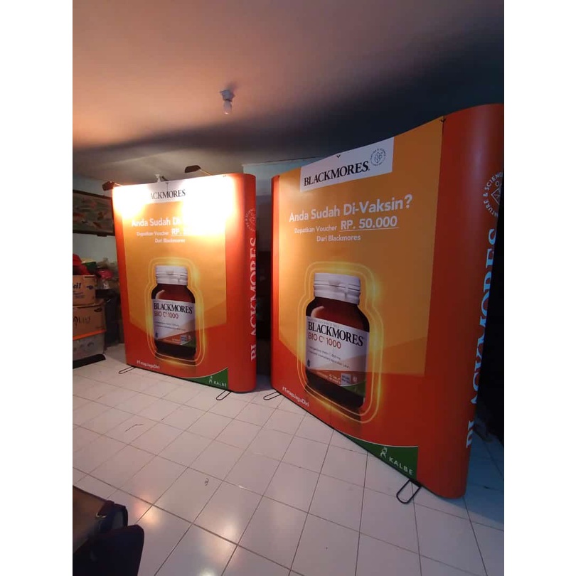 Jual Backwall backdrop pameran portable 3 x 2 model lurus / lengkung ...