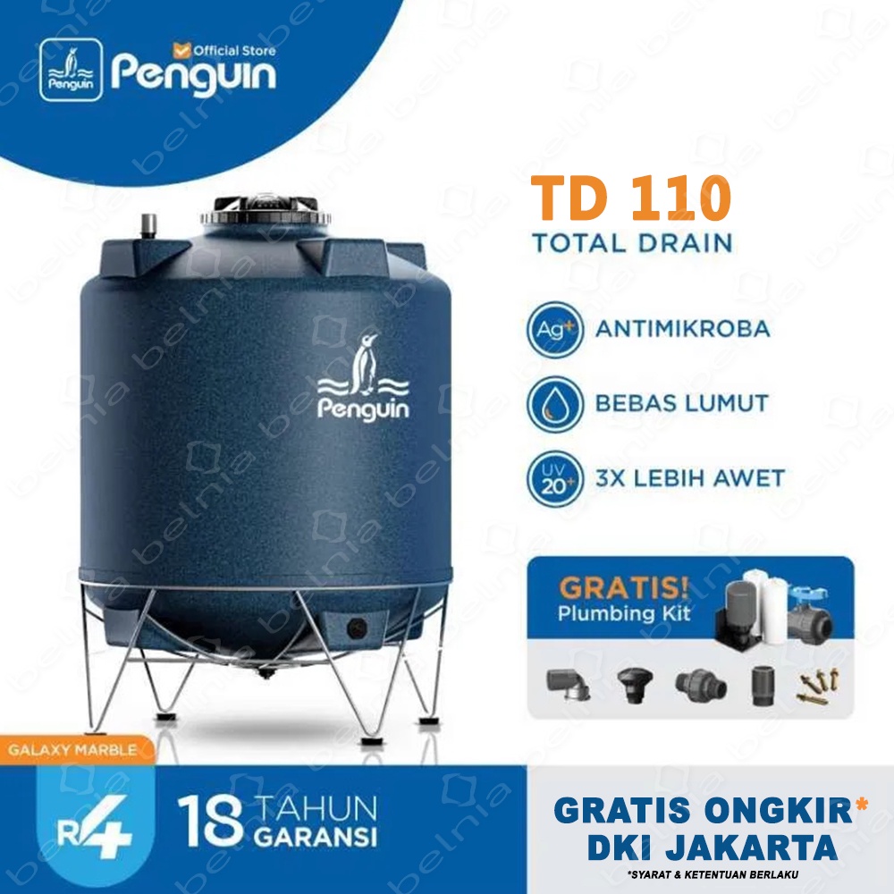 Jual Tangki Tandon Toren Air Kuras Total Drain Penguin TD 110 1050 ...