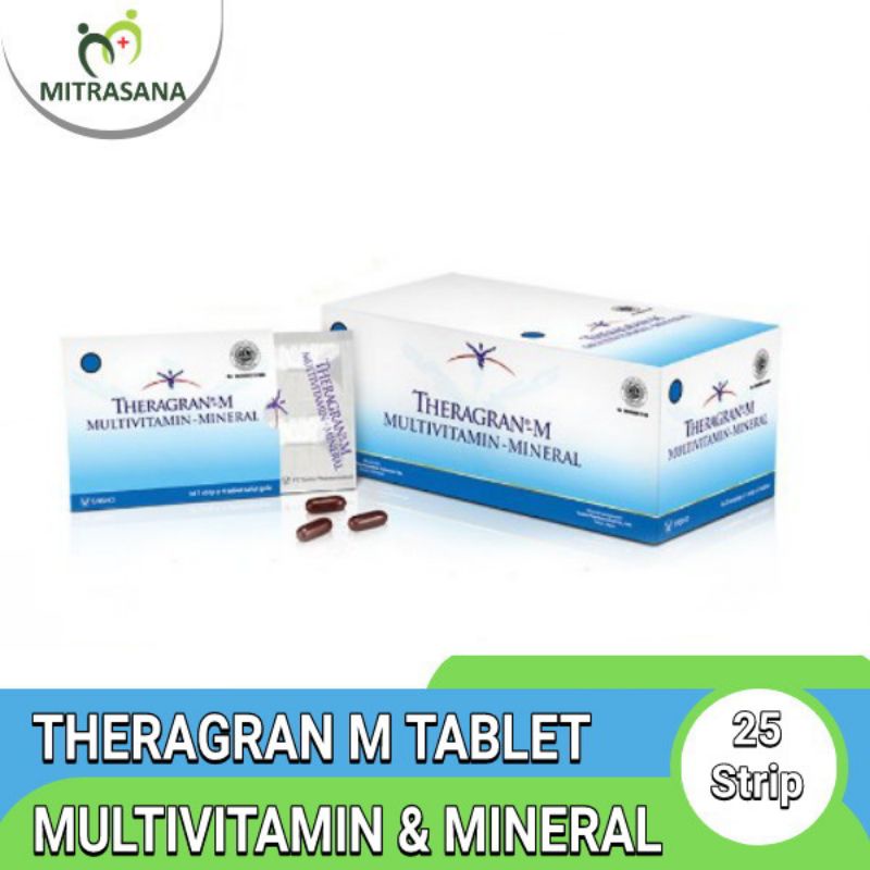 Jual THERAGRAN M TABLET - MULTIVITAMIN DAN MINERAL ISI 25 STRIP ...