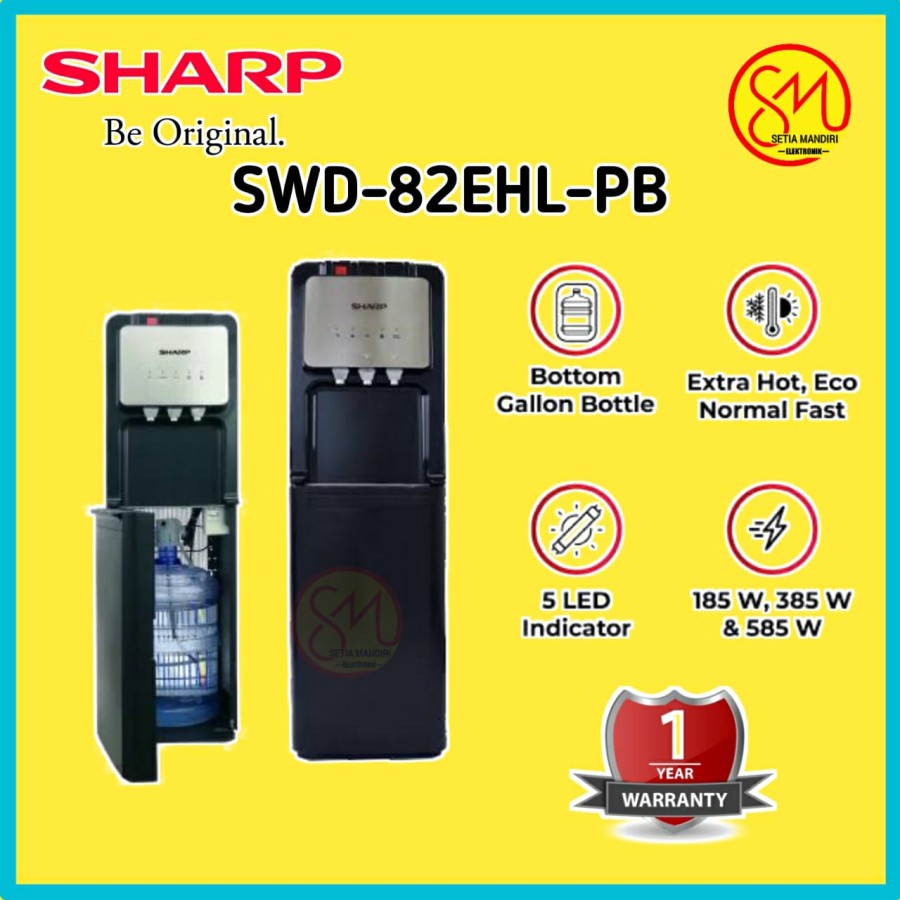 Jual SHARP SWD-82EHL-PB Dispenser Galon Bawah Night Lamp Hot Cold ...