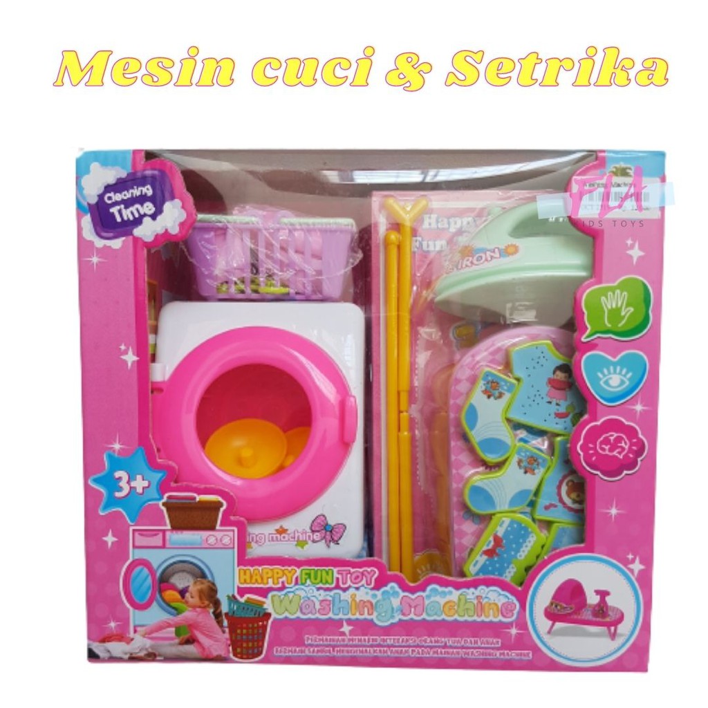 Jual Mesin Cuci Setrika Set Mainan Edukatif Anak Perempuan Washing ...