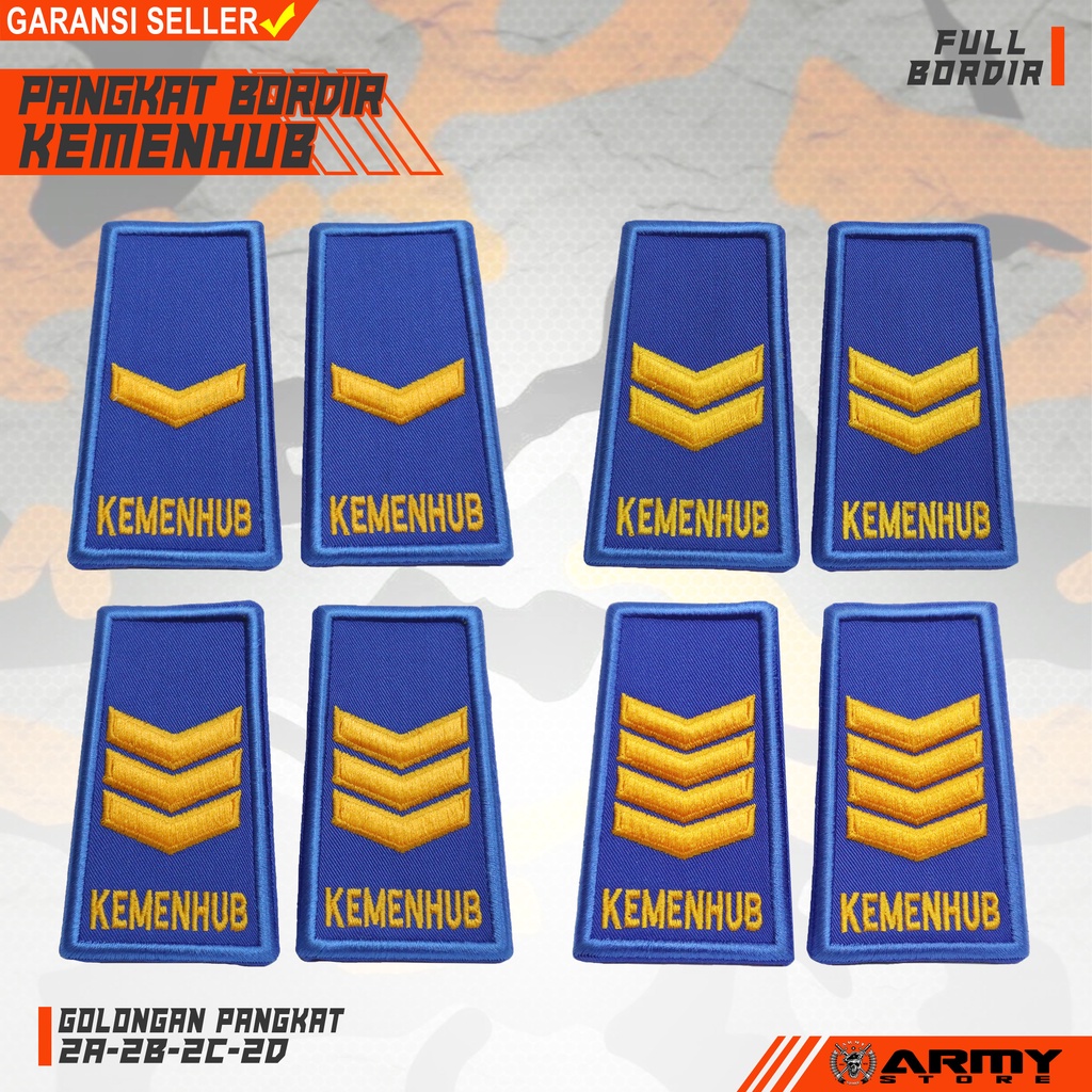 Jual pangkat bordir kemenhub golongan 2A 2B 2C 2D | Shopee Indonesia
