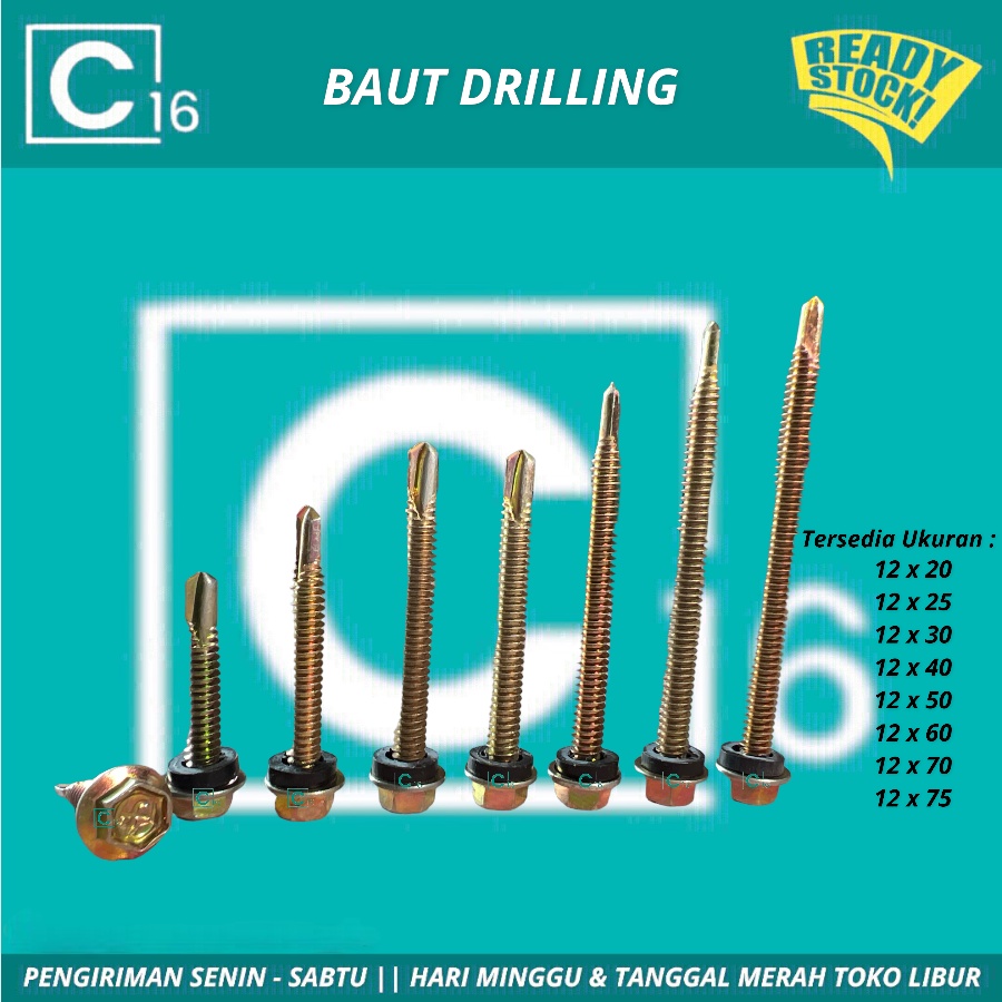 Jual SDS Baut Drilling / Roofing / Baja ringan / GALVALUM Banyak Ukuran ...