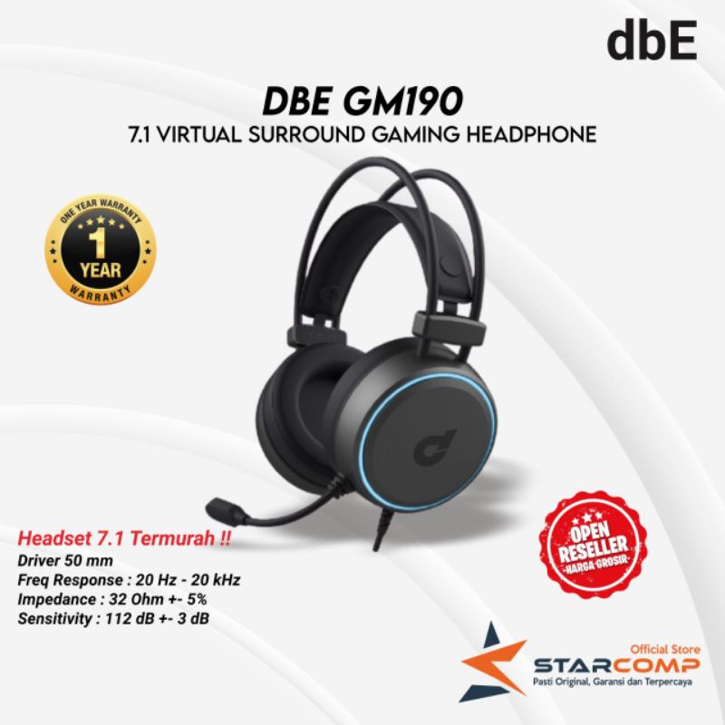 dbE GM190 7.1 Virtual Surround Gaming Headphone GM-190 GM 190 | Shopee ...