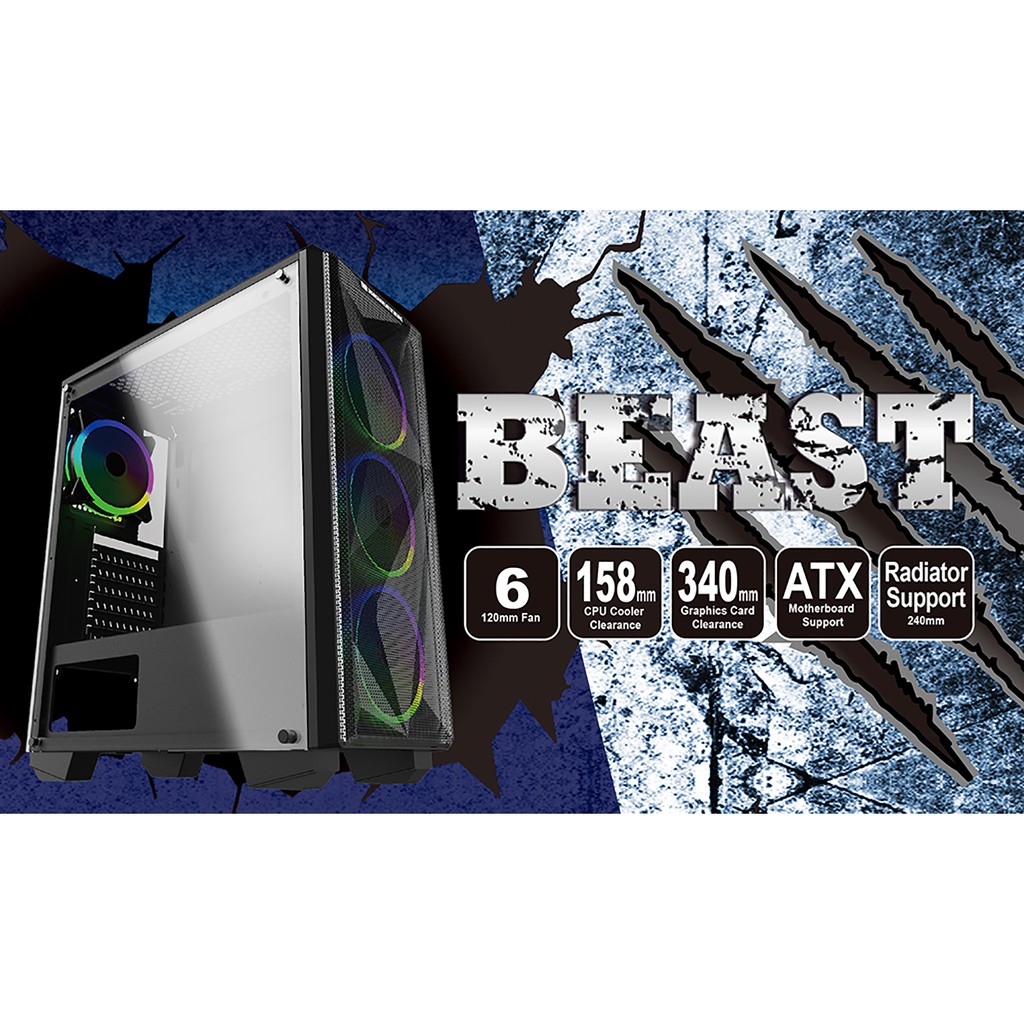 Jual CASING Xigmatek Beast FREE 4 PCS FAN RGB + REMOTE (Casing Computer ...