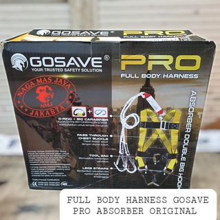 Jual GOSAVE FULL BODY HARNESS PRO ABSORBER DOUBLE BIG HOOK / BODY HARNESS DOUBLE HOOK GOSAVE ...