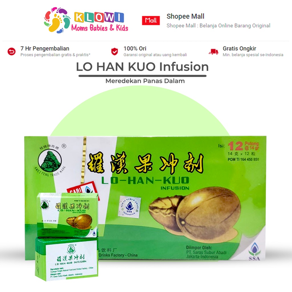Jual Lo Han Kuo Infusion Obat Herbal Pereda Panas Dalam - Isi 12 Pcs ...