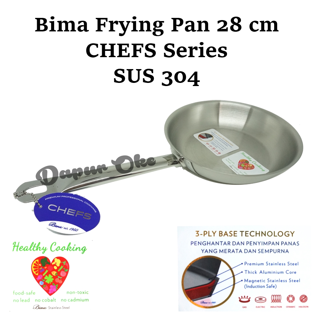Bima Frying Pan 28 cm Chefs / Fry Pan Stainless 304 | Shopee Indonesia