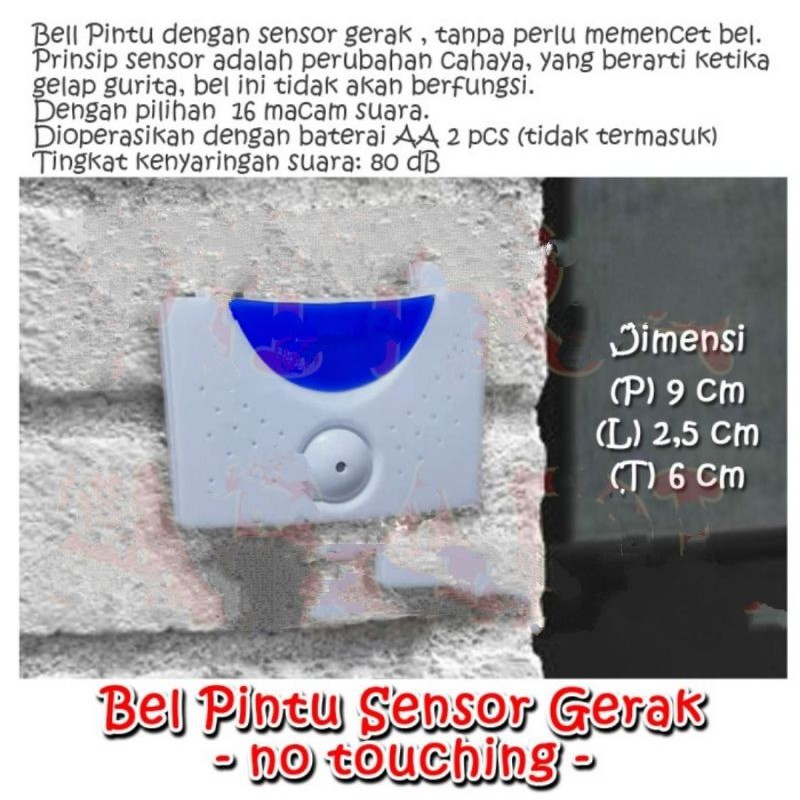 Jual Alarm door bell bel pintu sensor gerak NONTOUCHING tanpa sentuh 80 ...