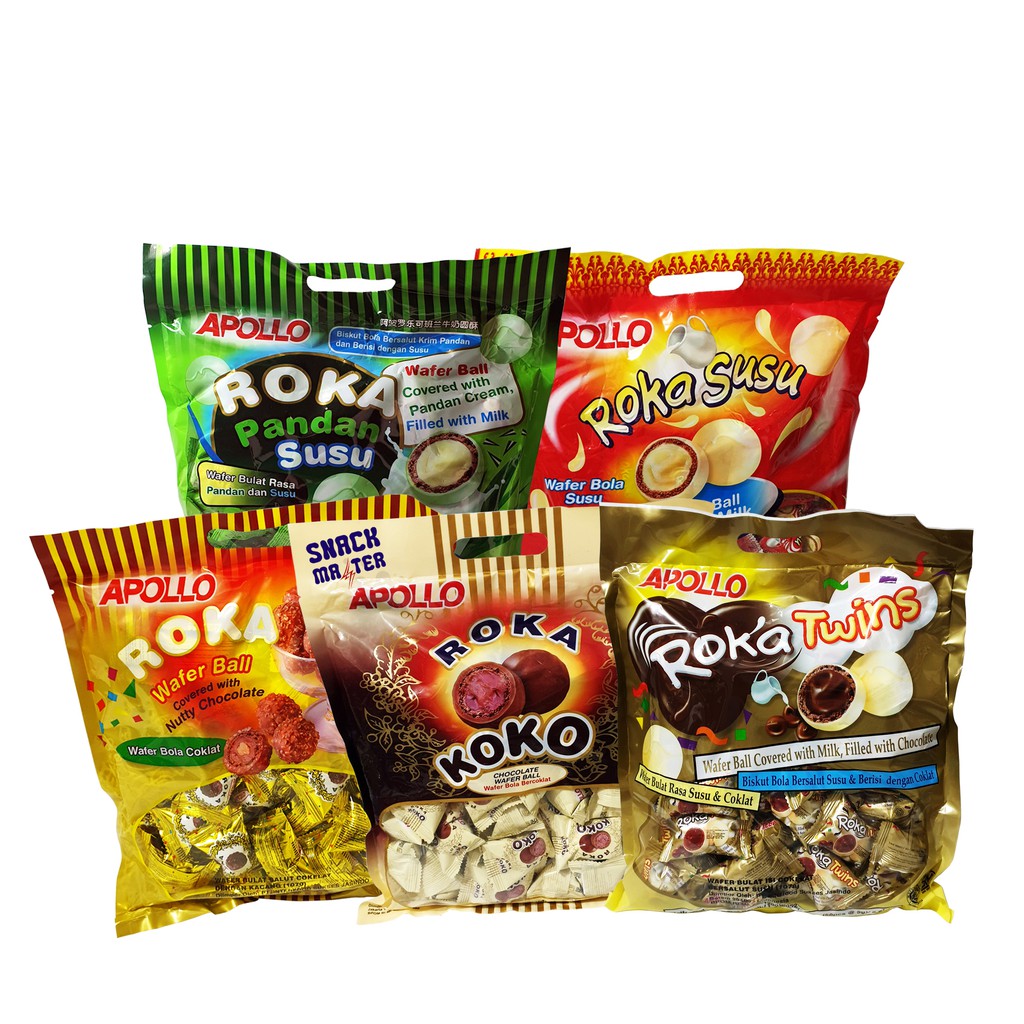 Jual Apollo Roka Wafer Ball Chocolate -Netto 300gr | Shopee Indonesia