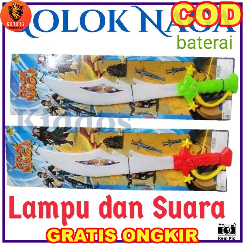 Jual Mainan Pedang Pedangan Golok Naga Pakai Batere Bisa Nyala Bunyi ...