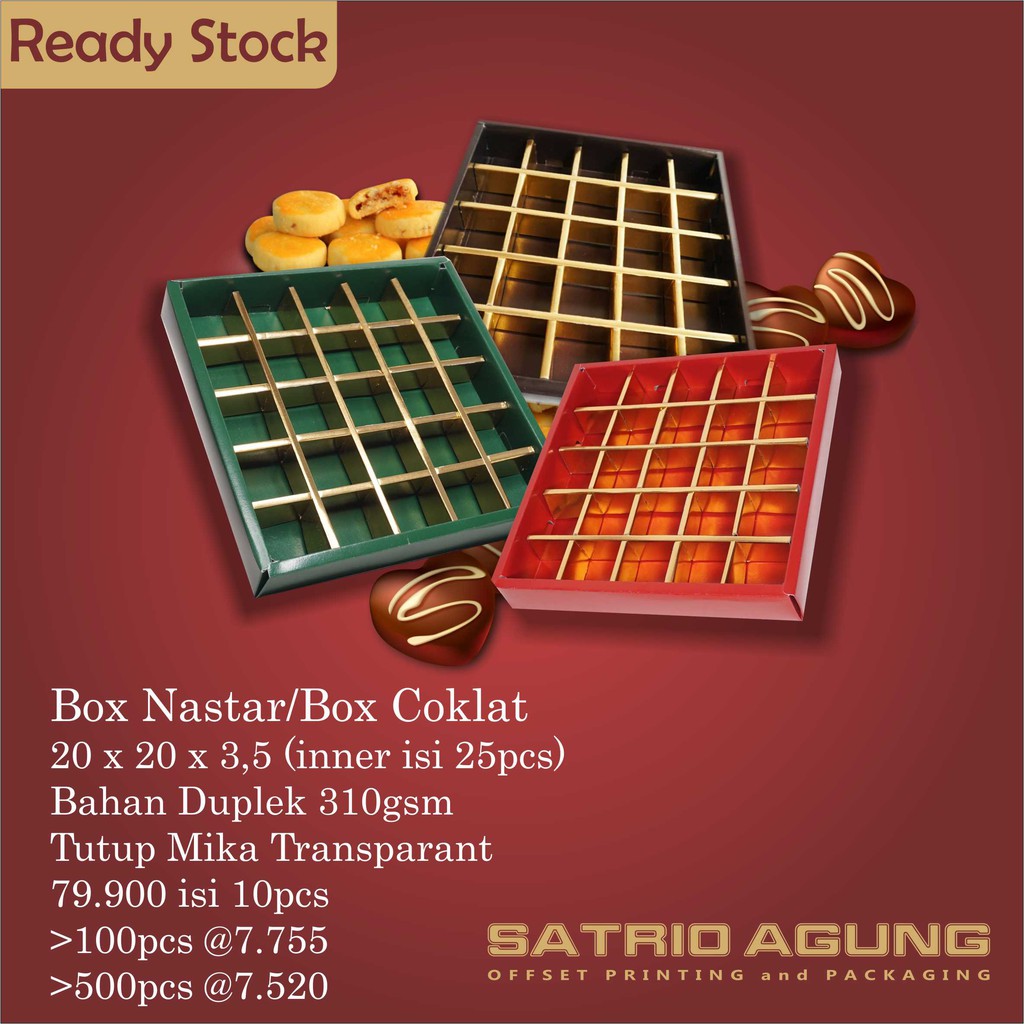 Box Nastar/Box Coklat/Box Mochi (Inner isi 25pcs) | Shopee Indonesia