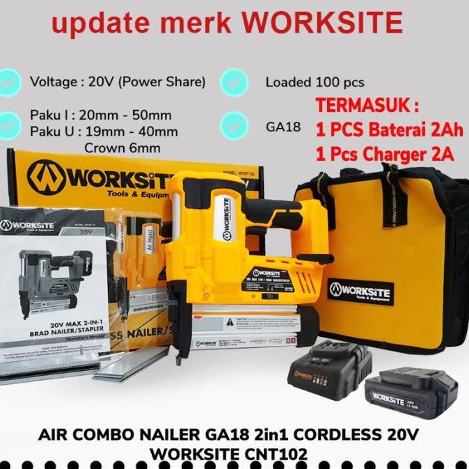 Jual mesin paku tembak batre / cordless nail gun / nailer / staples | Shopee Indonesia