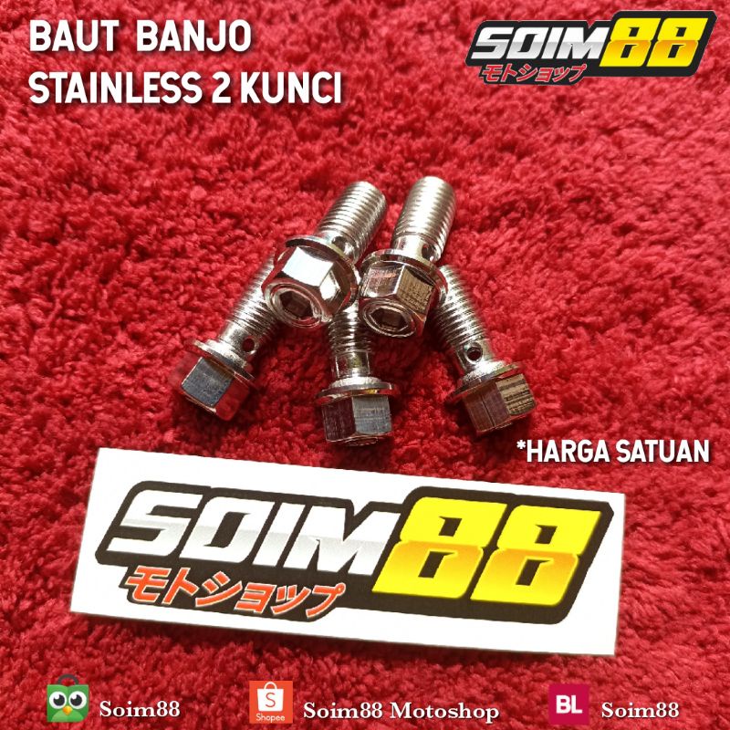 Jual Baut Banjo drat kasar kaliper Stainless 2 kunci Heng Thailand | Shopee Indonesia