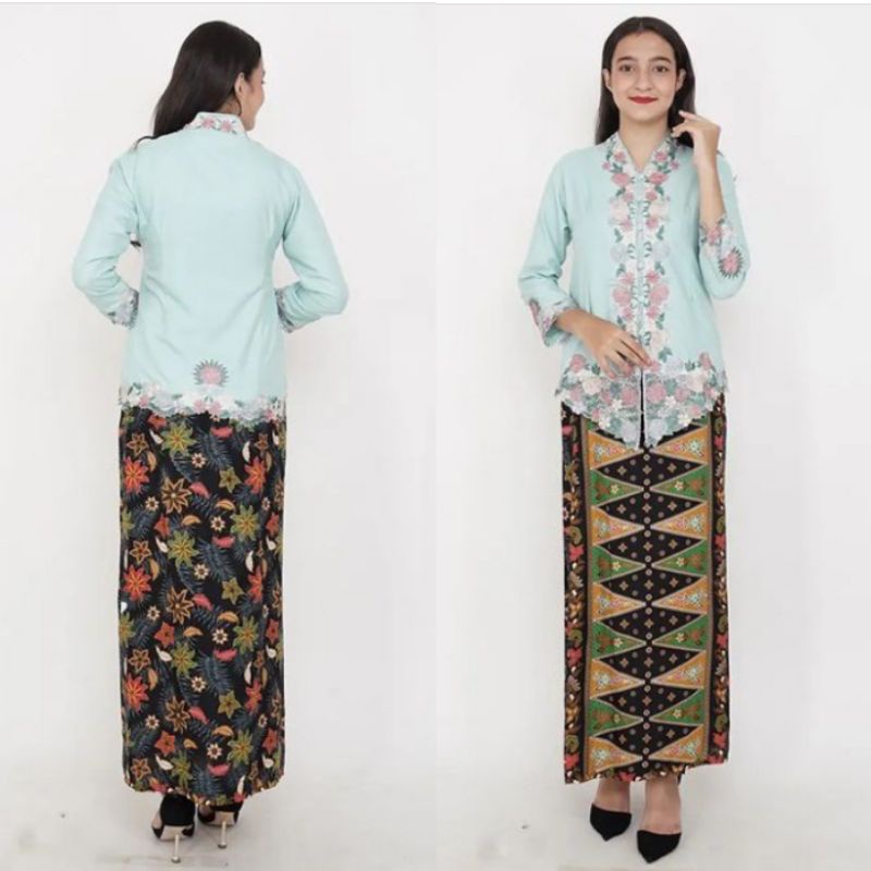 Jual FK-SET KEBAYA ENCIM MOTIF BUNGA // KEBAYA ENCIM KATUN BORDIR ...