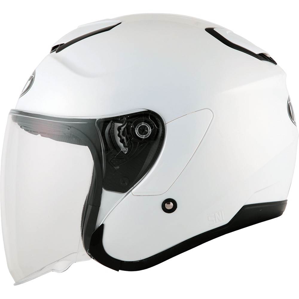 HELM KYT KYOTO SOLID WHITE HALF FACE SINGLE VISOR | Shopee Indonesia