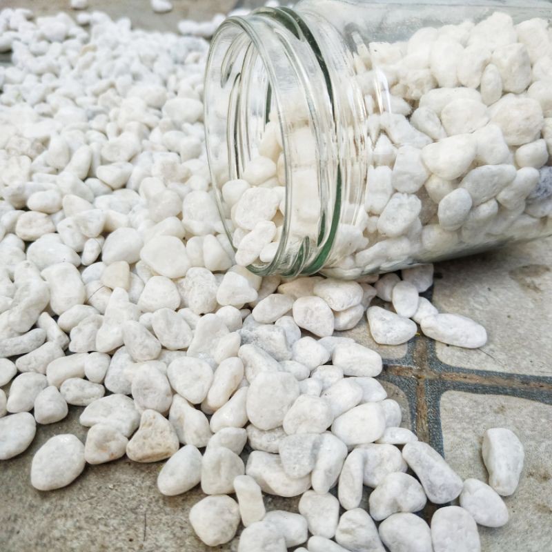 Jual batu alam batu putih dan batu pancawarna 500 gram batu koral batu ...