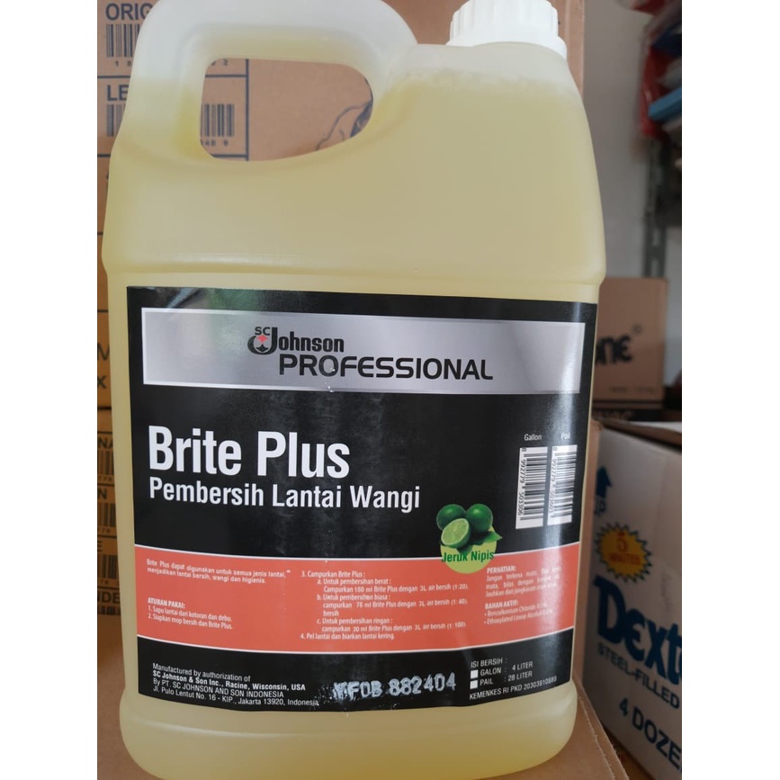 Jual New Brite Plus Johnson 4 Liter Cairan Pembersih lantai | Shopee ...